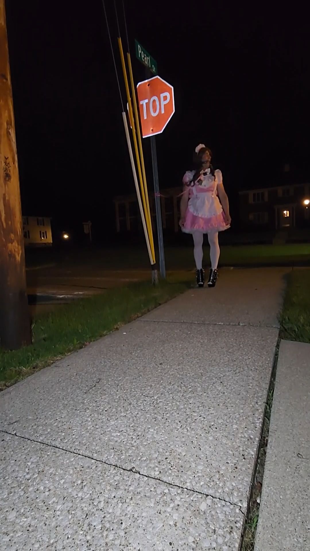 Sissy Kaydance in the street - Sissykaydance.com